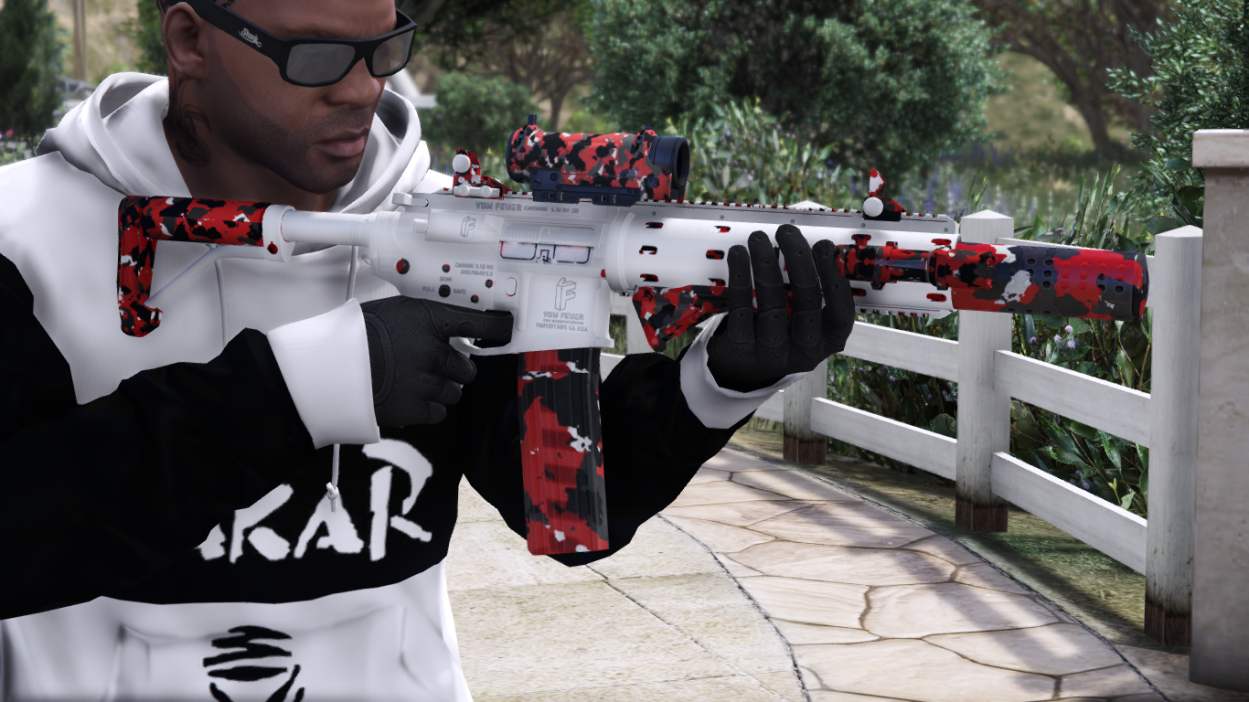 Red Camo & White (Carbine Rifle) - Fivem Scripts